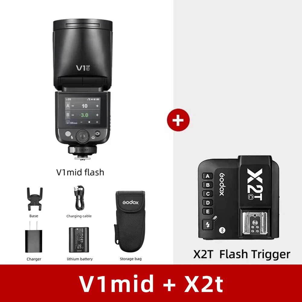 Godox V1mid and X2t TTL вспышка for Sony