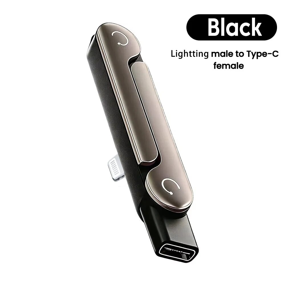 240-ваттный USB-C адаптер с Lightning-разъемом, встроенной подставкой и Черный, Lightning Black