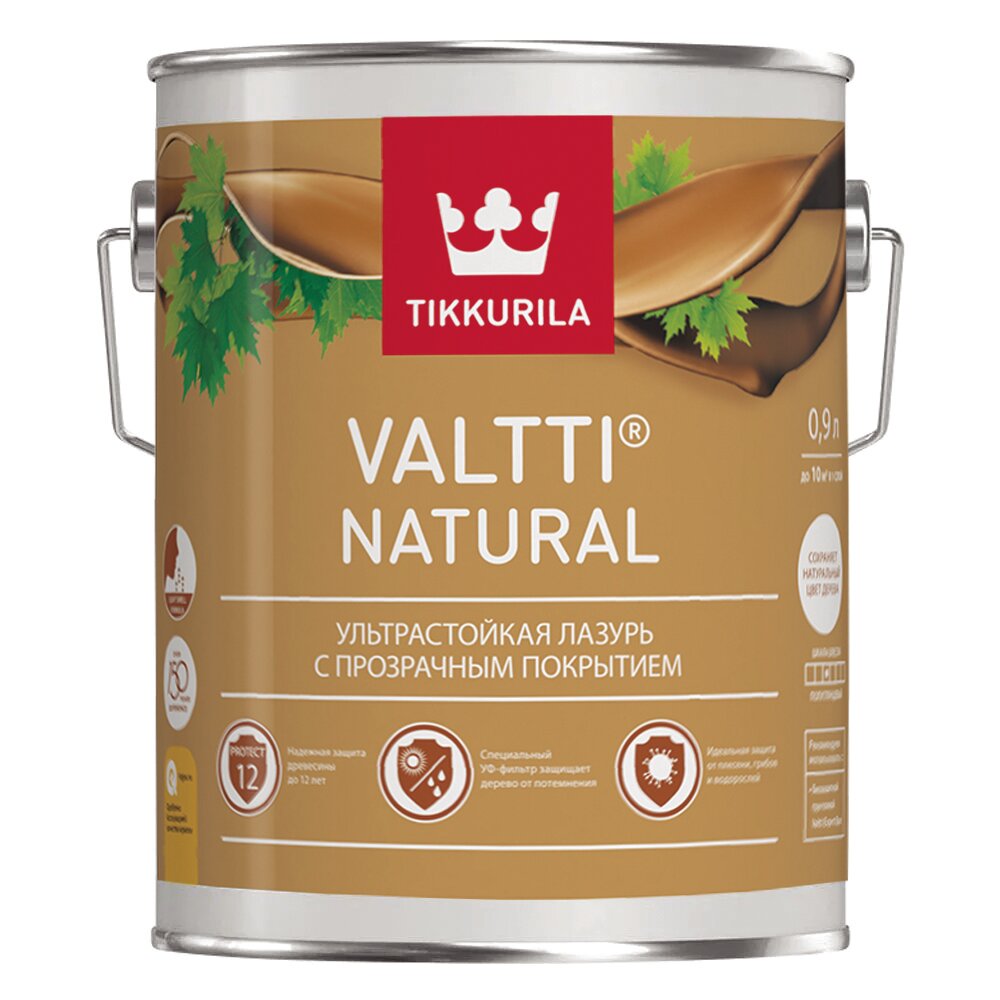 Tikkurila Valtti Natural / Тикурила Валтти Natural 2,7 Л Ультрастойкая Лазурь Бесцветная "Тиккурила"