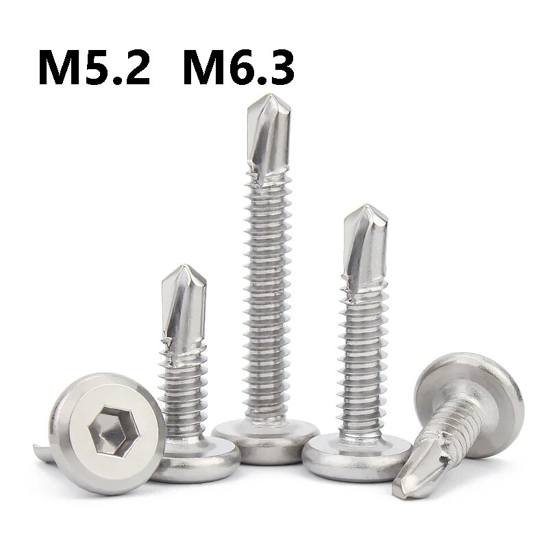 Саморезы нержавеющая сталь M5.2 M6.3 M5.2x45mm(5Pcs)