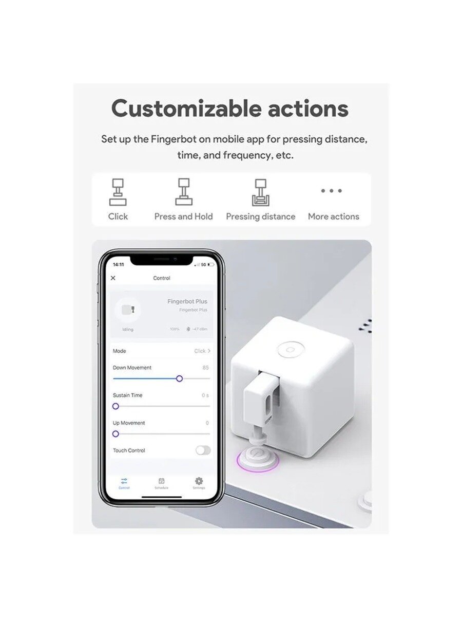 TUYA Smart Fingerbot Plus ZigBee Knop Pusher Home Life App Голосовое управление с