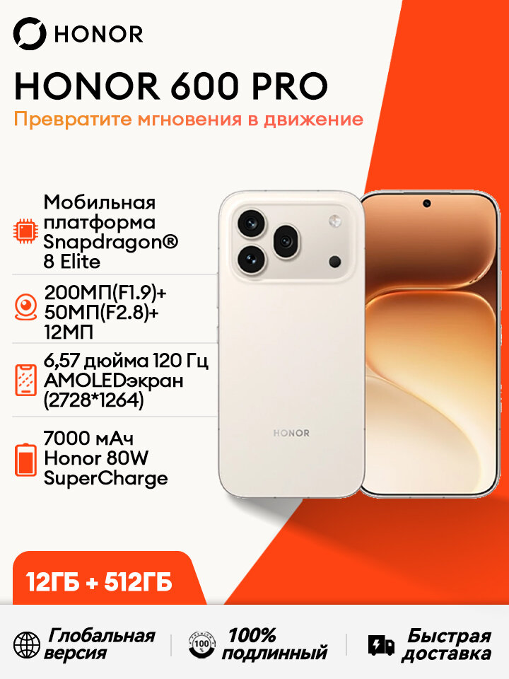 Honor Смартфон HONOR 600 Pro Global 12/512 ГБ, Nano-SIM, eSIM