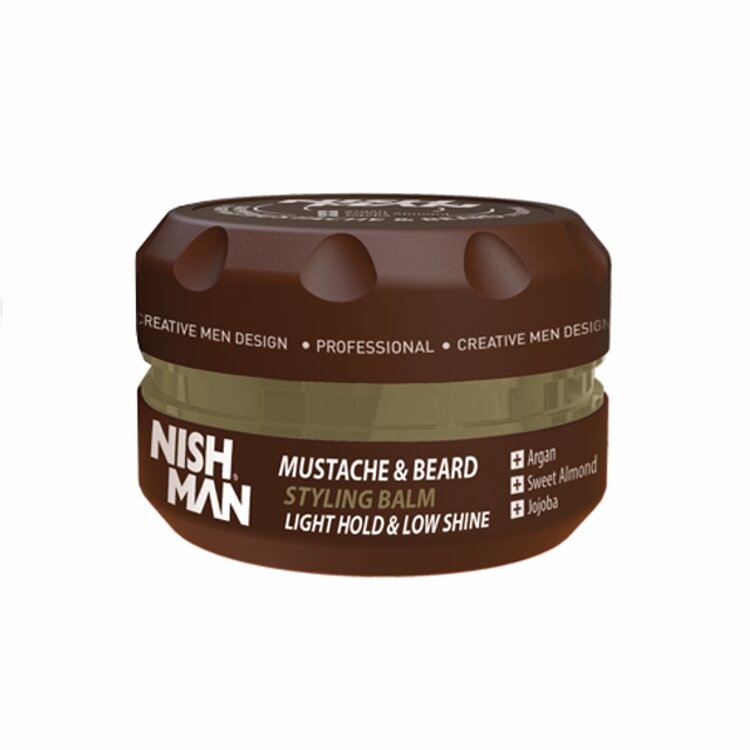 Бальзам стайлинг для бороды и усов NISHMAN Styling Balm (мягкий воскообразный, с натуральным маслом Ши, слабый блеск, защита), 100 мл