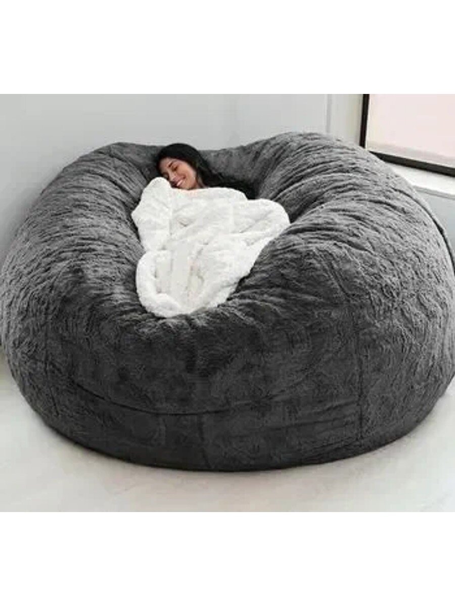KNOW EASY-Кресло-мешок Диван, Замша искусственная, Оксфорд 600, Размер XXXL, серый