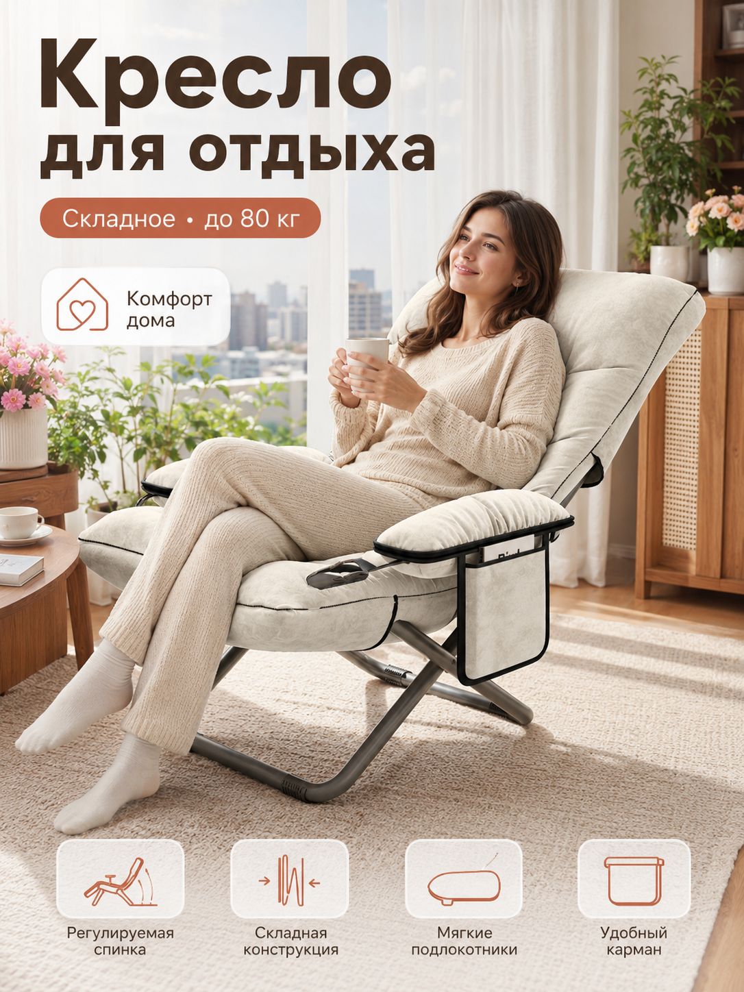 IKEA Шезлонг, Металл,47х55х73см