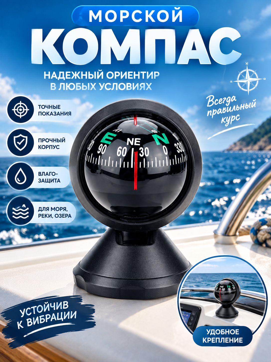 Высокоточный автомобильный компас с подсветкой, многофункциональный индикатор уклона для салона машины