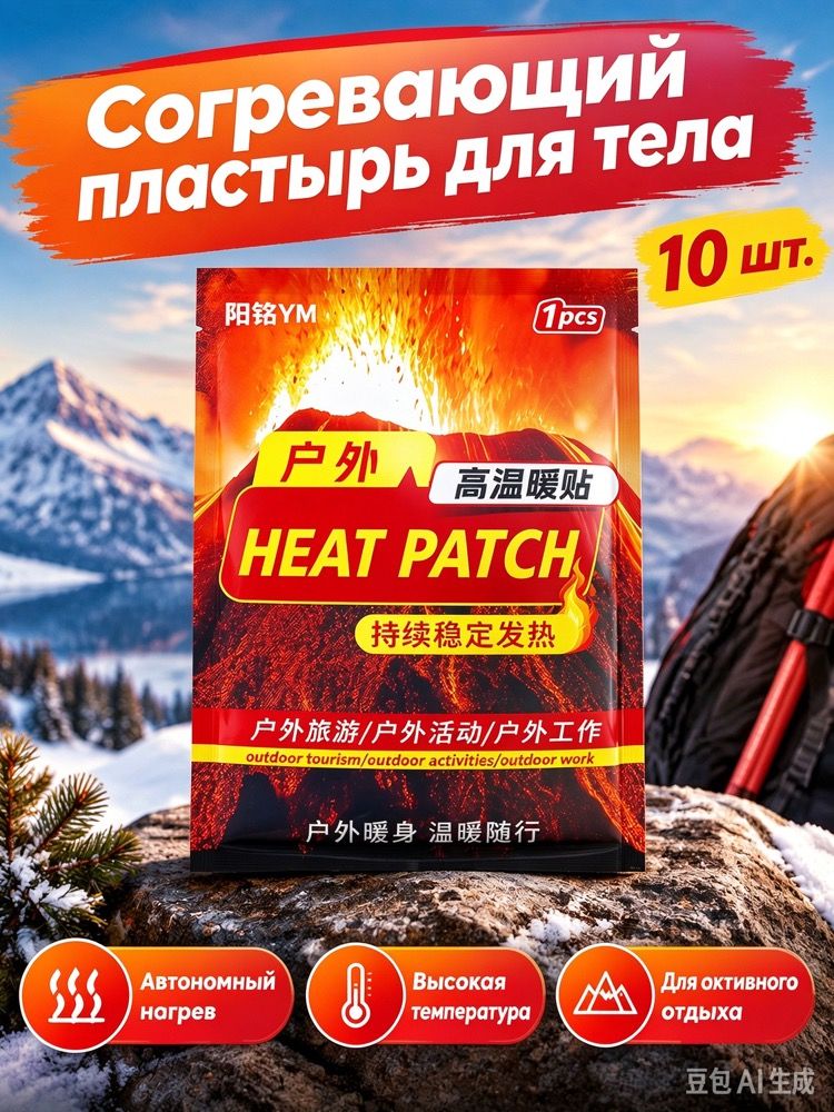 Тепловой патч Yangming для наружного применения, 1 шт, высокотемпературный, самонагревающийся, для туризма, активного отдыха и работы