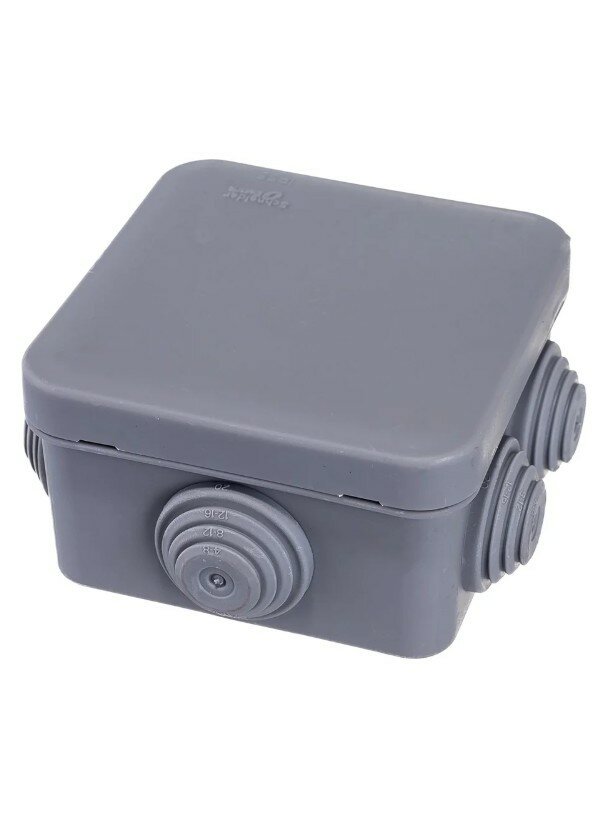 Коробка разв. о/у 70х70х40 с крышкой 6 гермовводов IP55 (Shneider)