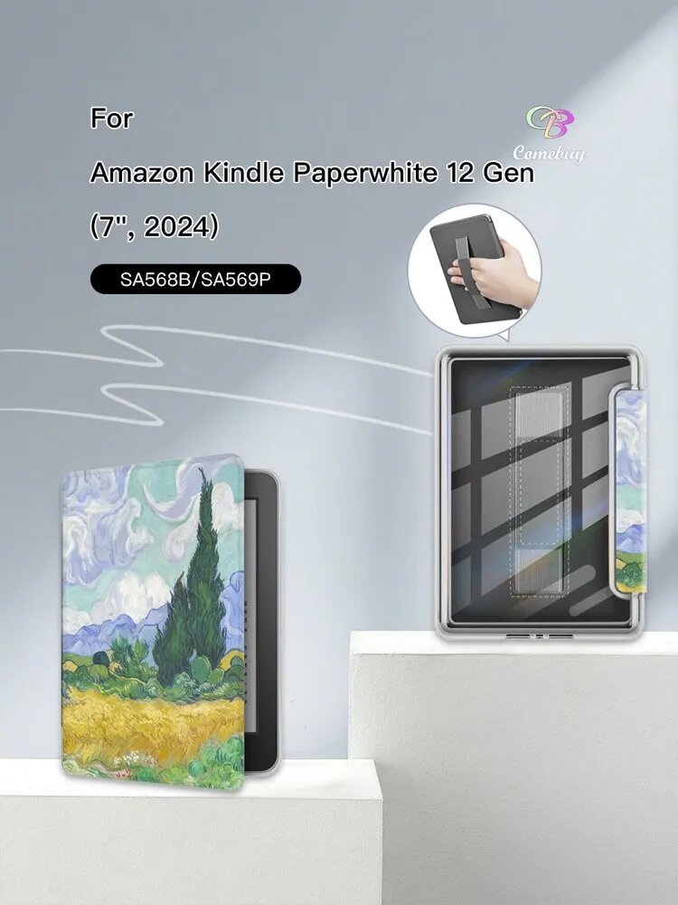 Чехол-книжка для Amazon Kindle Paperwhite12Gen(7",2024)/Kindle Colorsoft(7",2024/2025), SA568B/SA569P/SA59CP , Полиметилметакрилатный материал Можно держать в одной руке