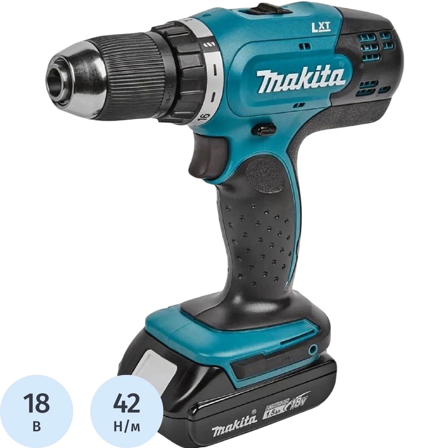 Makita Дрель-шуруповёрт аккумуляторная Makita DDF453SYE 18 В 2х1.5 Ач Li-ion с ЗУ в кейсе