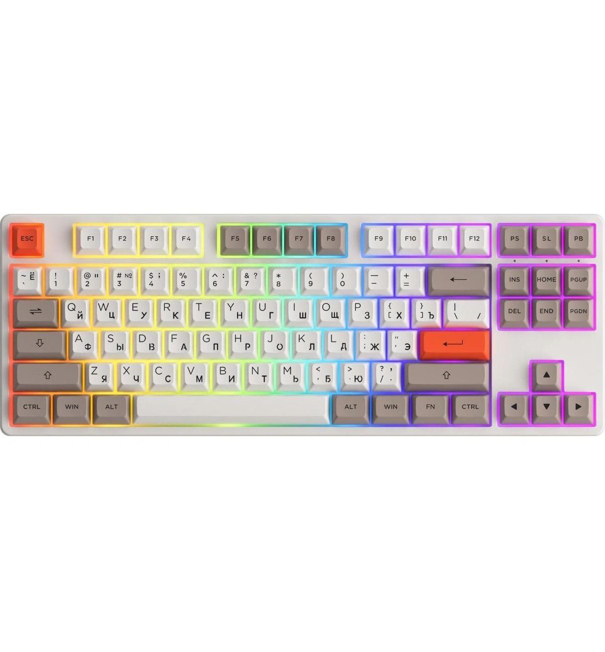 Игровая клавиатура Akko 5087B Plus Steam Engine V3 Cream желтый