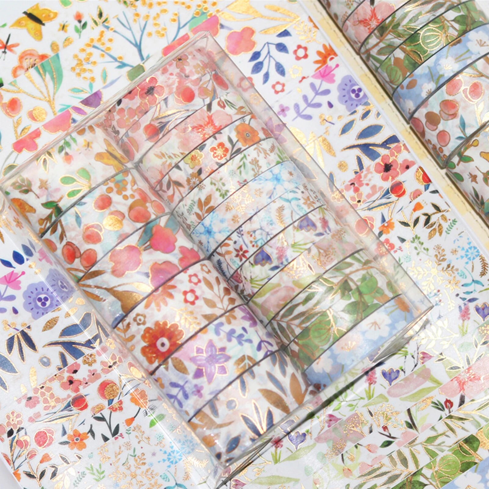Aibecy набор малярных лент Washi с цветочным рисунком 18 рулонов