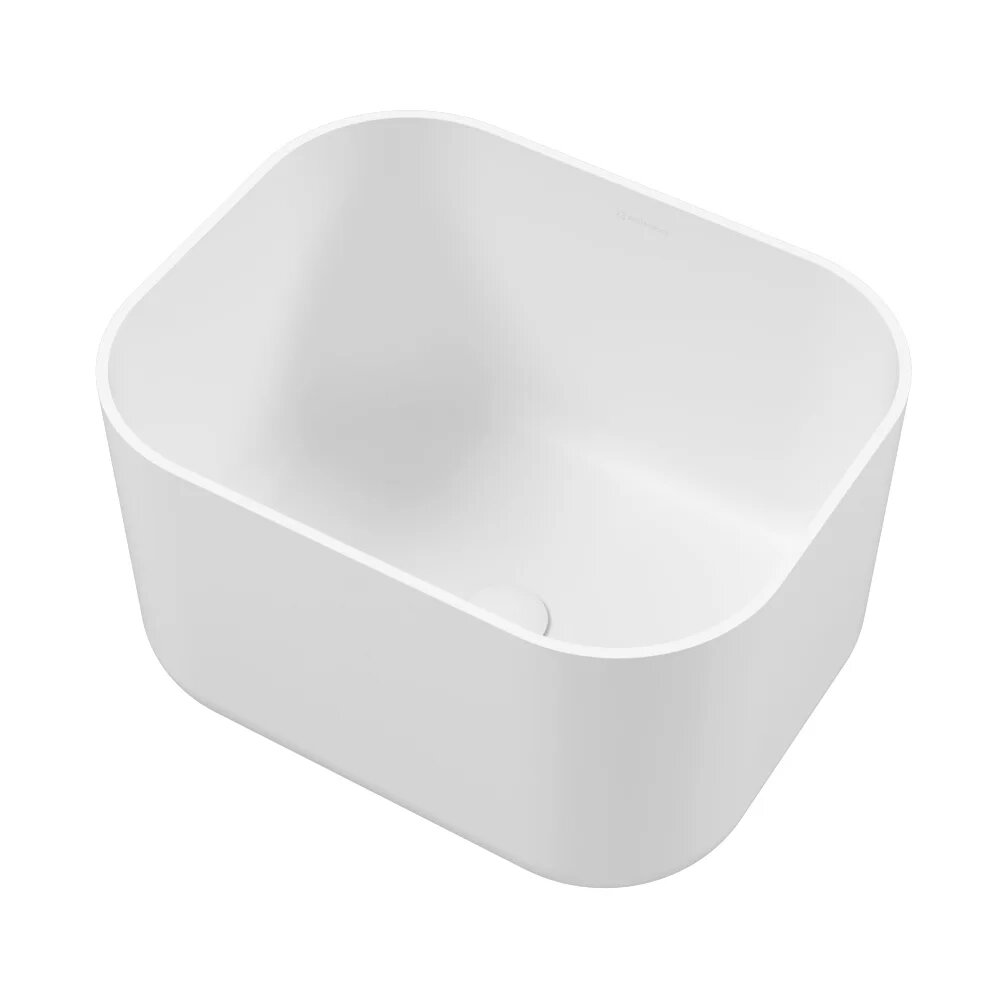 Накладная раковина WHITECROSS Lazurit solid surface 50 накладная, без отверстия под смеситель, из искусственного камня, прямоугольная, раковина для ванной, белая, матовая