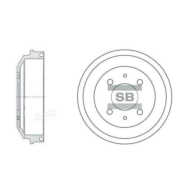 Барабан тормозной задний Sangsin SD1007