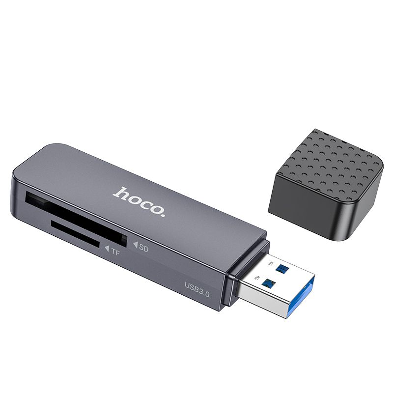 КартРидер Hoco HB45 2в1 (Micro SD/SD) USB 3.0 металлик