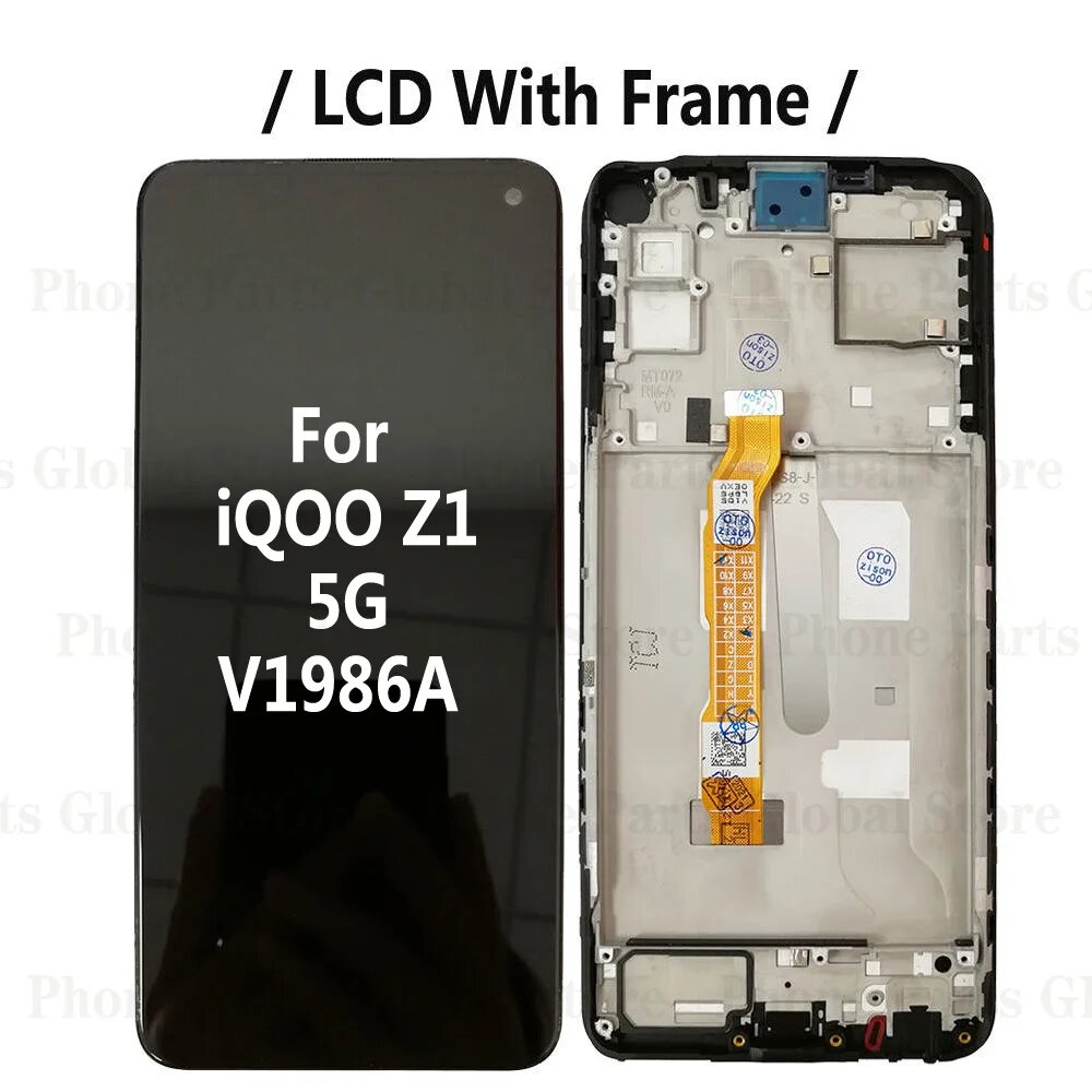 6,57-дюймовый ЖК-дисплей для Vivo IQOO Z1 5G (V1986A) с рамкой, сенсорным экраном и дигитайзером в сборе, запчасть для замены ЖК-дисплея IQOO Z1