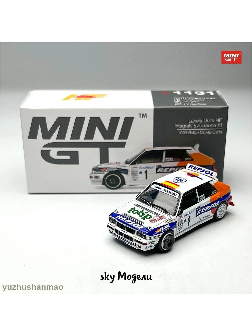 Масштабная модель MINI GT Lancia Delta HF Integrale Evoluzione 1:64, ралли Монте-Карло 1993