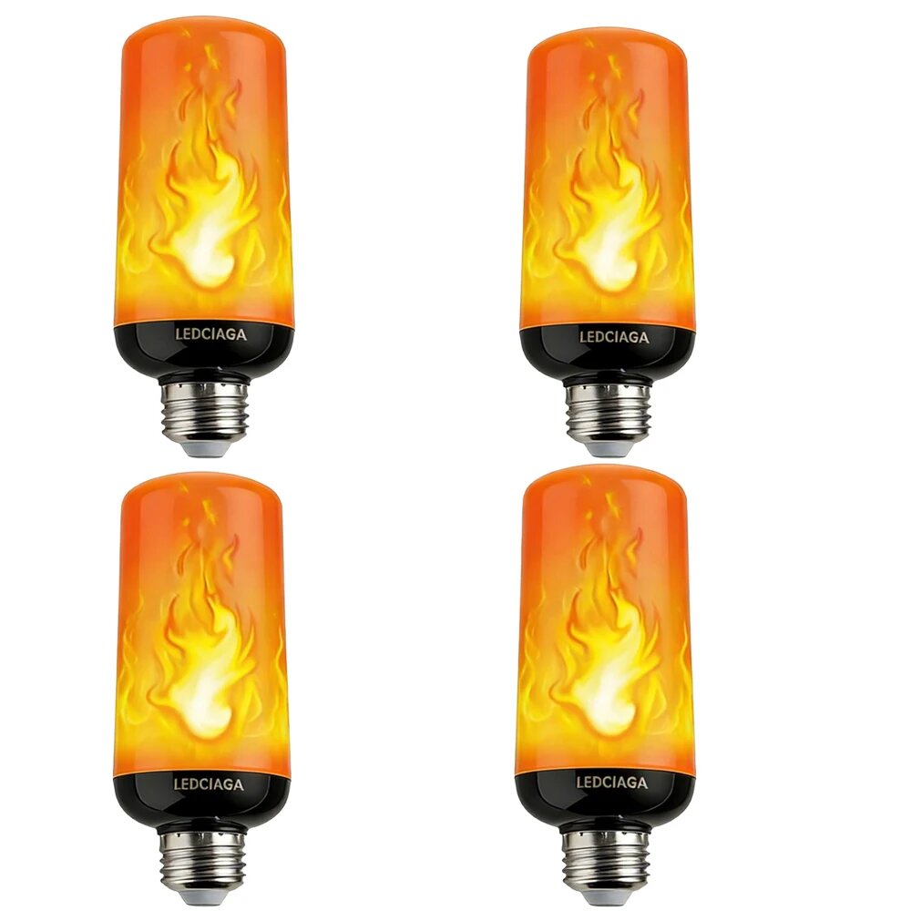 LEDCIAGA LED лампы с эффектом пламени, 4 шт.