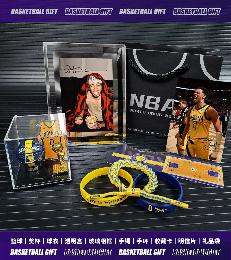 Фигурка баскетболиста NBA коллекционная модель игрушка подарок для мальчиков Тайрес Халбертон Чемпион коробка Рама Пакет