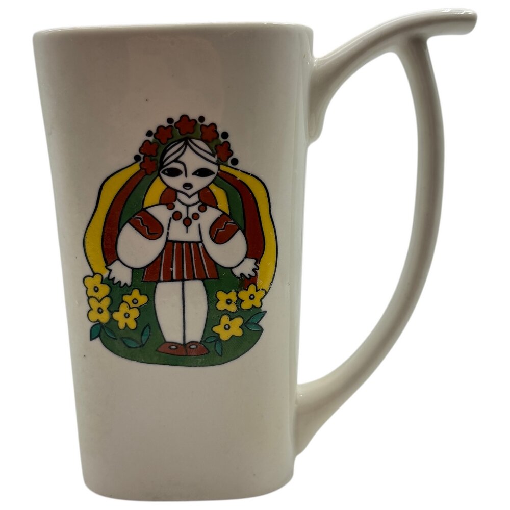 Бюветница кружка поильник "Украинка", 250 мл, 1970-1991 гг, Городницкий ФЗ (Городница), СССР