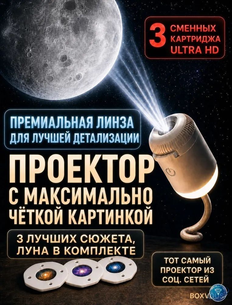 Проектор звездного неба с 3 сменными слайдами, USB-питание, светодиодный ночник для спальни