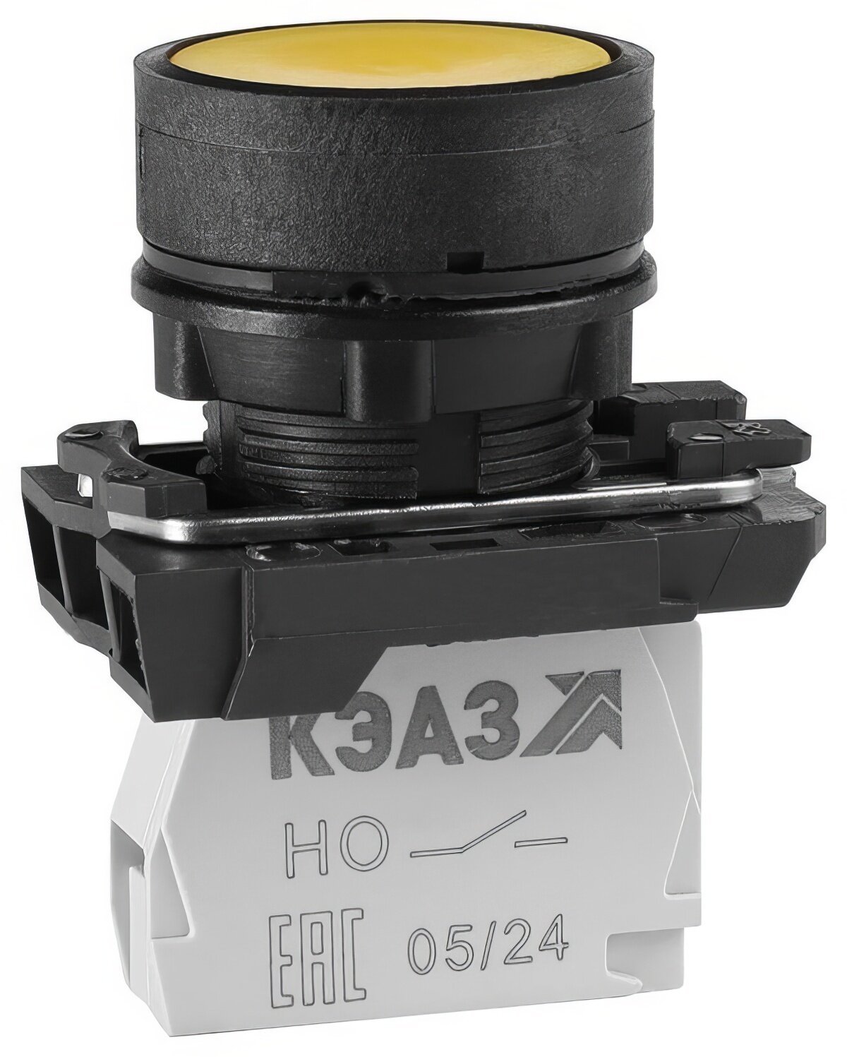 Кнопка КМЕ4111м-желтый-1но+1нз-цилиндр-IP40-КЭАЗ