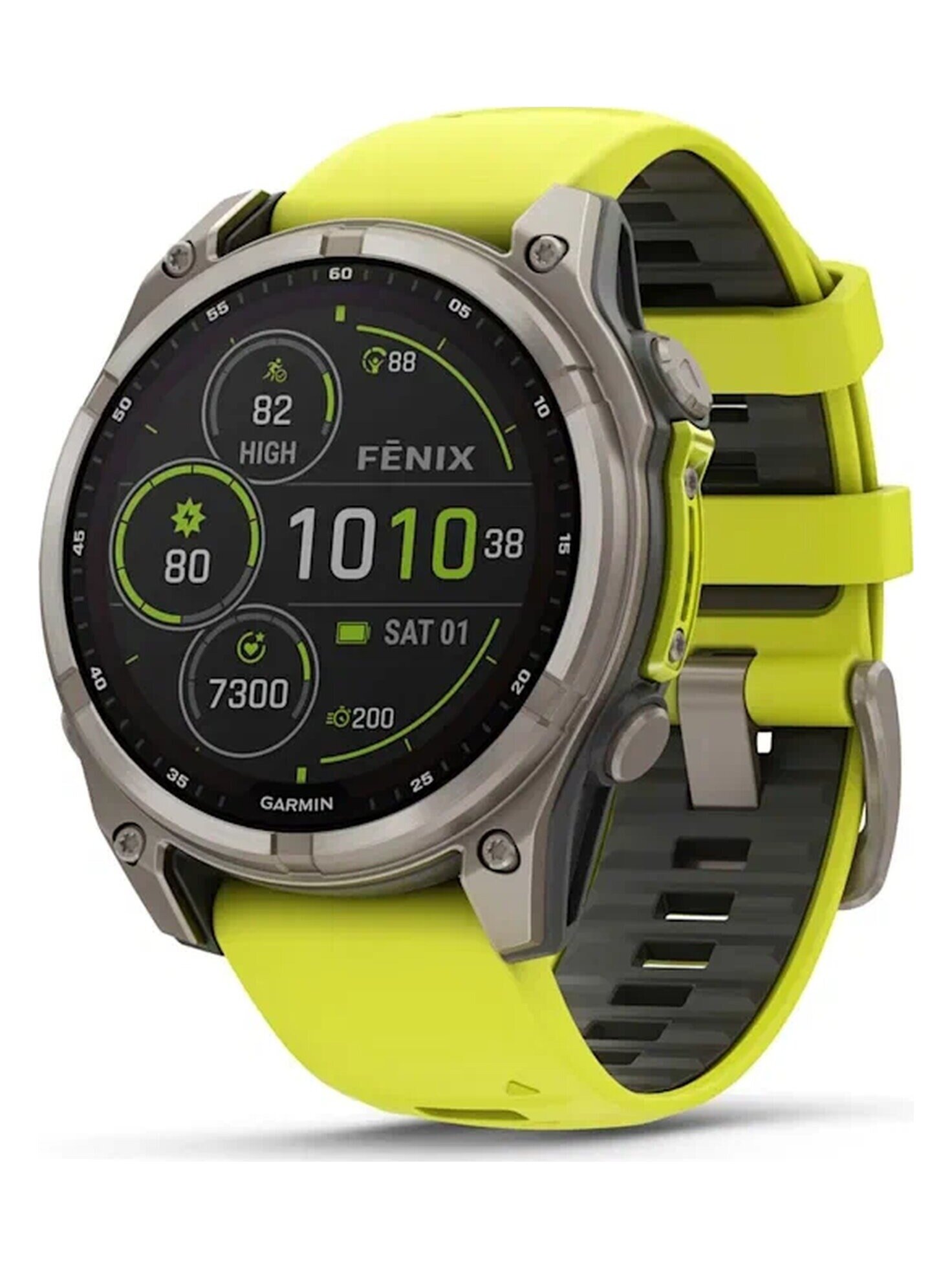Умные часы Garmin FENIX 8 47mm Solar Sapphire Carbon Gray DLC Titanium with Amp Yellow/Graphite Silicone Band