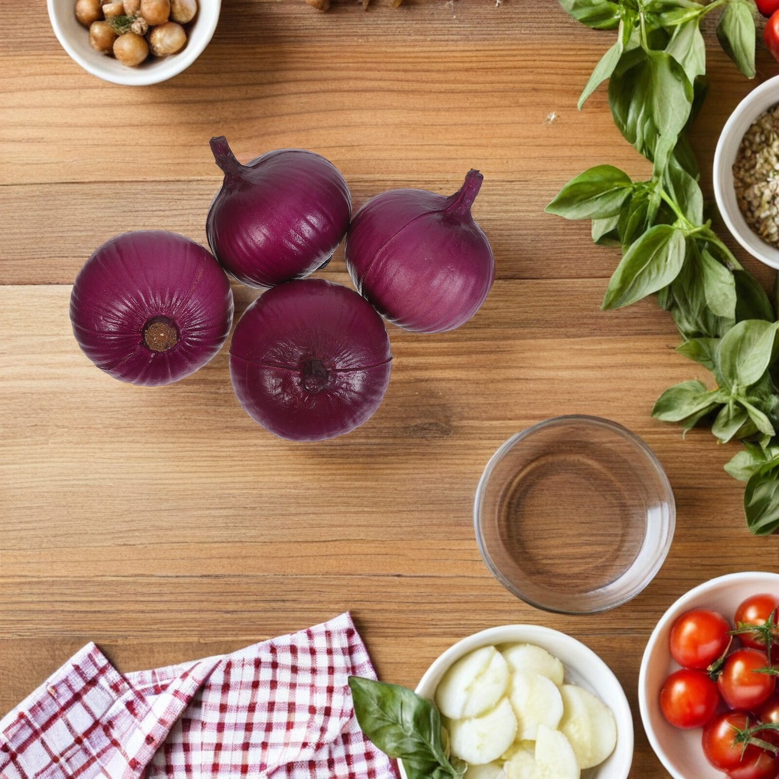 Набор из 4 фиолетовых искусственных луков из pu для декора дома и кухни