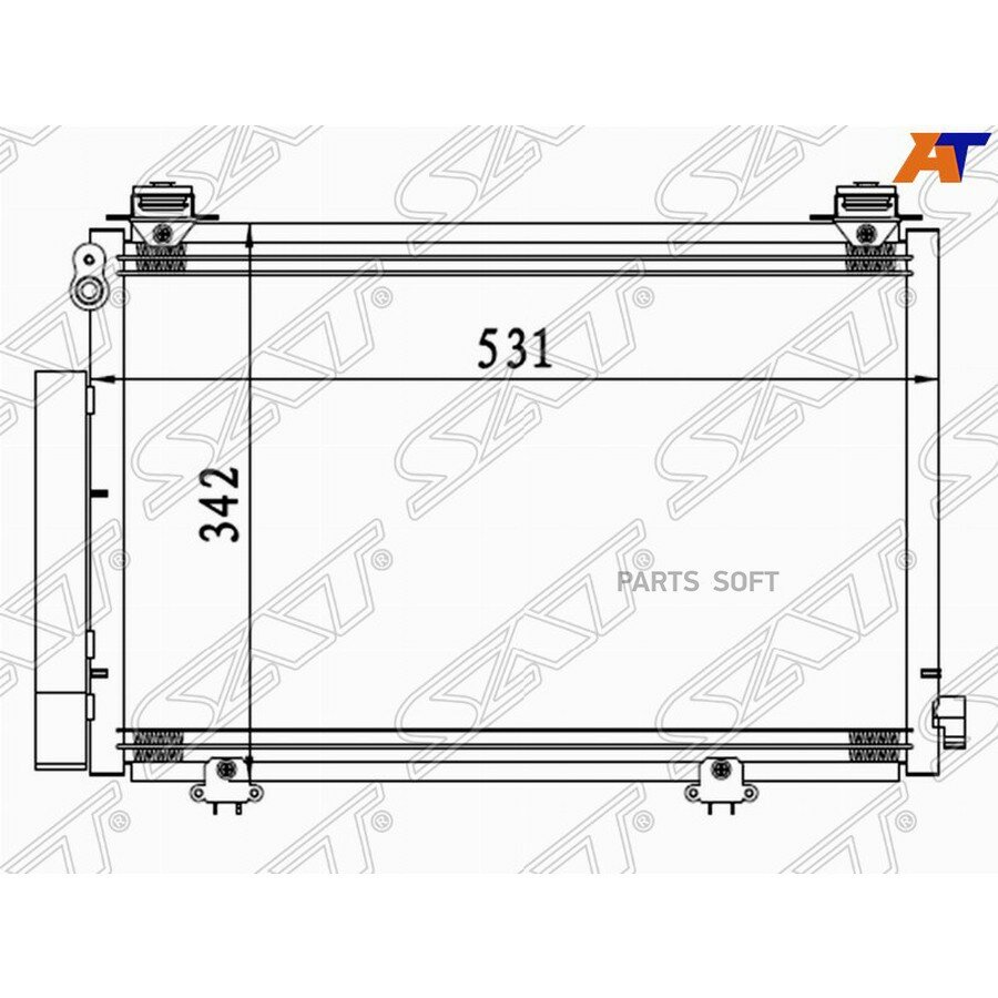 Радиатор кондиционера Toyota Vitz 99-05 / bB 00-05 от официального дистрибьютора, SAT, артикул STTY103940