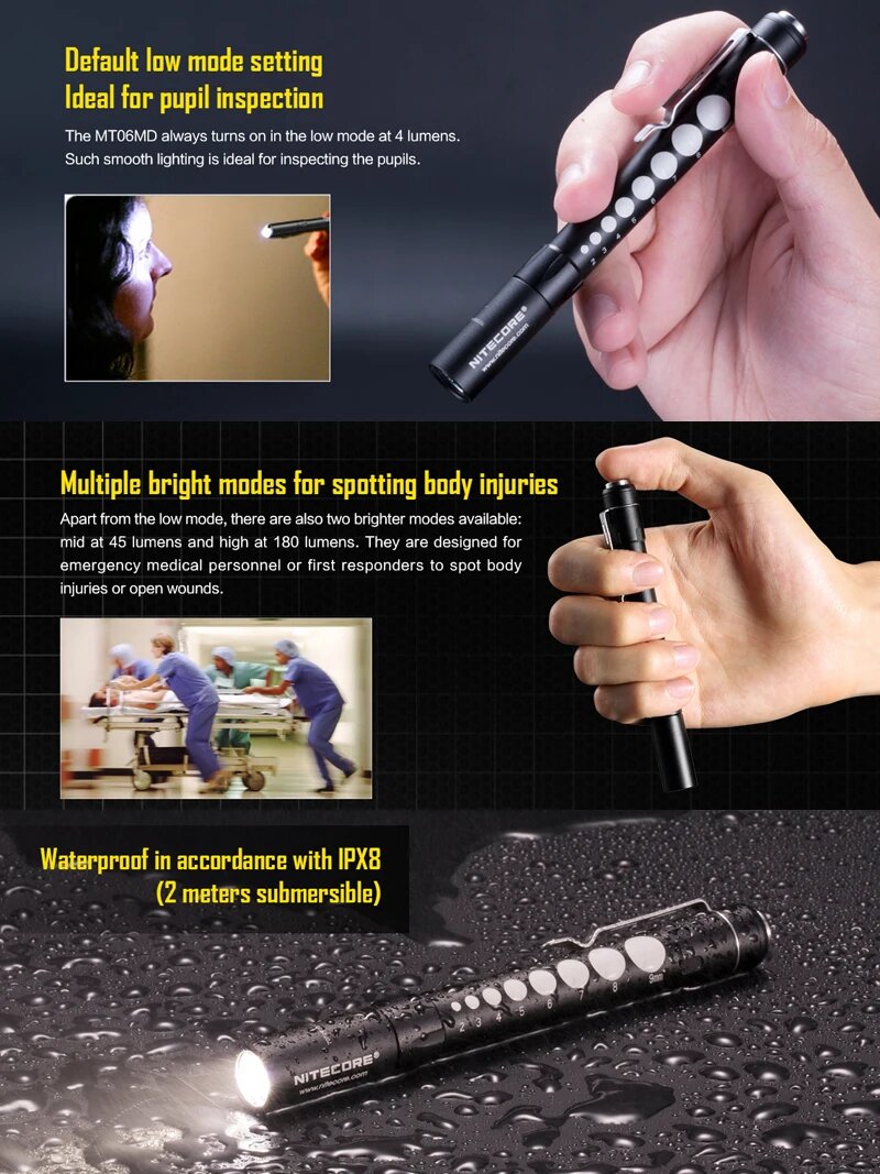 Заводская цена Nitecore MT06MD портативный AAA Карманный Медицинский фонарь для врачей