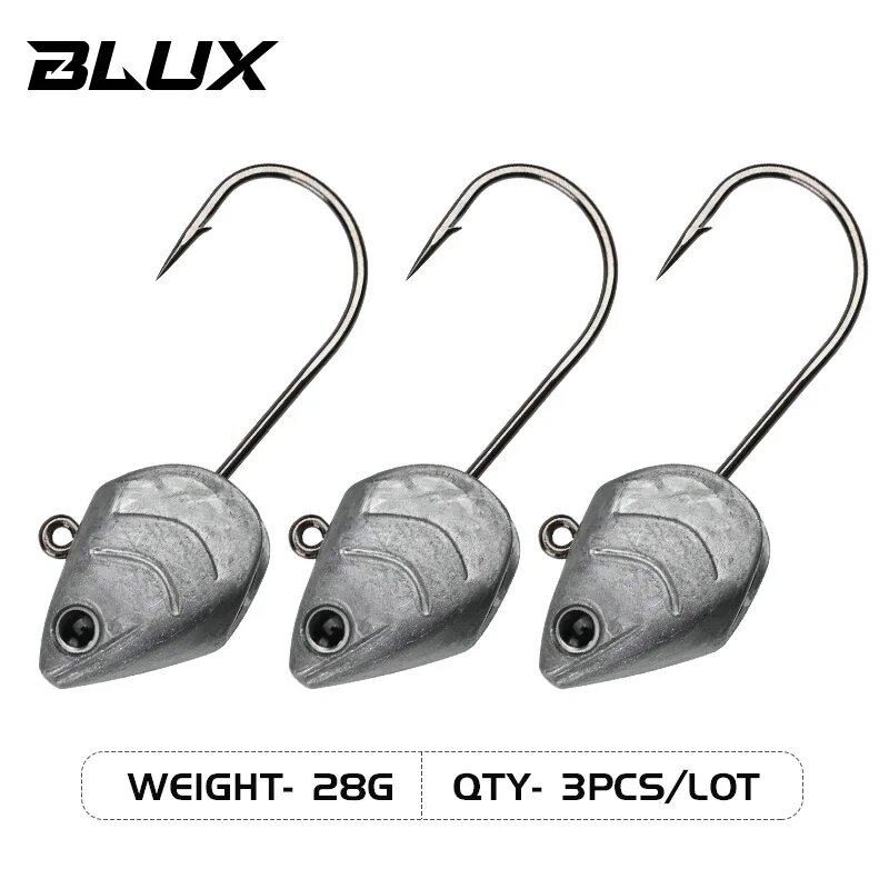 BLUX Jig Head 28G, 3шт, Серый