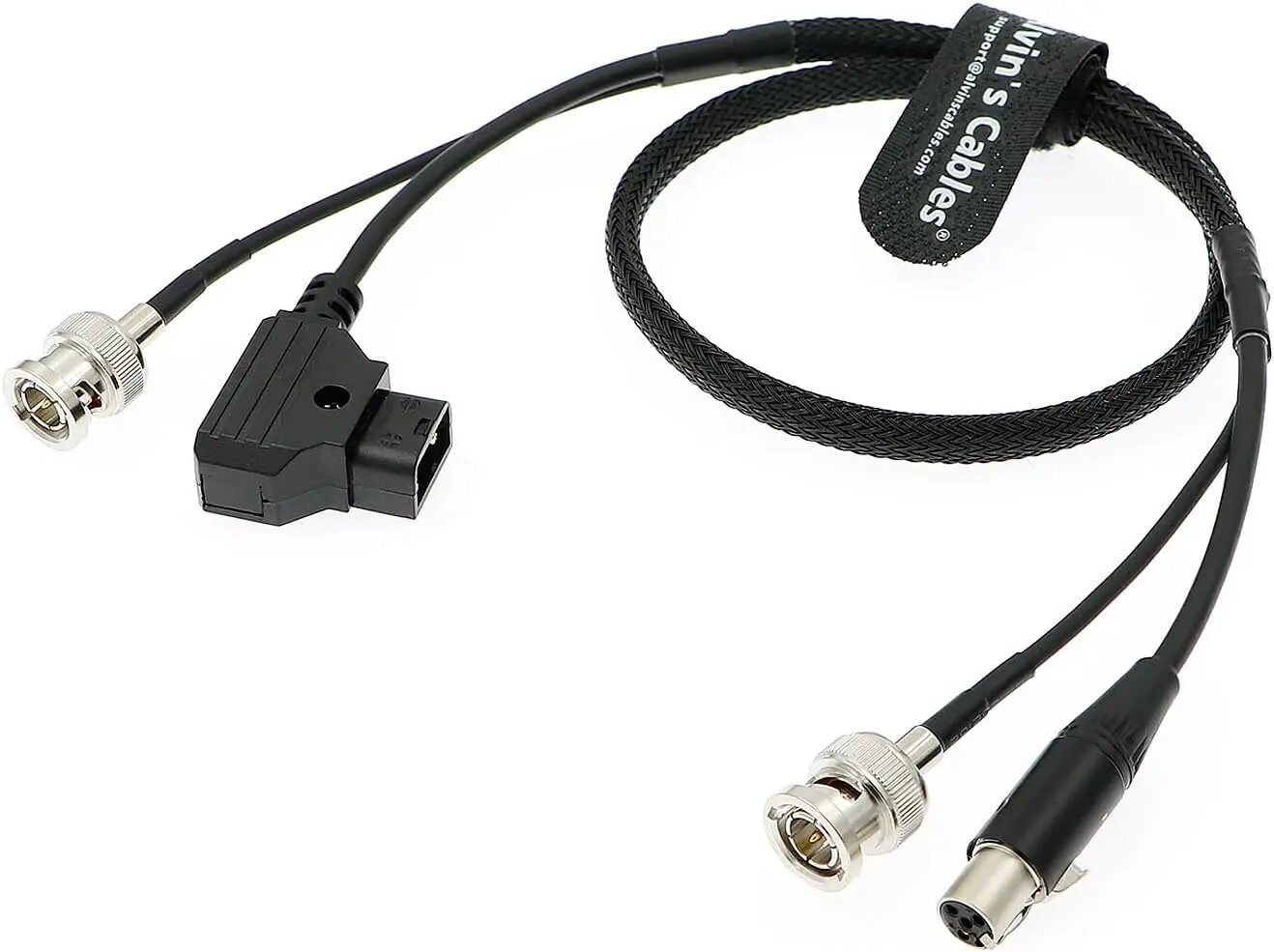Alvin's Cables Комбинированный силовой кабель для ТВ-монитора, мини-4-контактный разъем XLR к D-Tap и BNC к BNC 75 Ом SDI Видеокоаксиальный кабель для