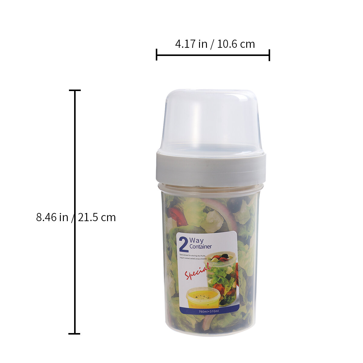Термоконтейнер Для Еды 1Pc 310+760ML Белый С Двойным Слоем 21 5X10 6Cm