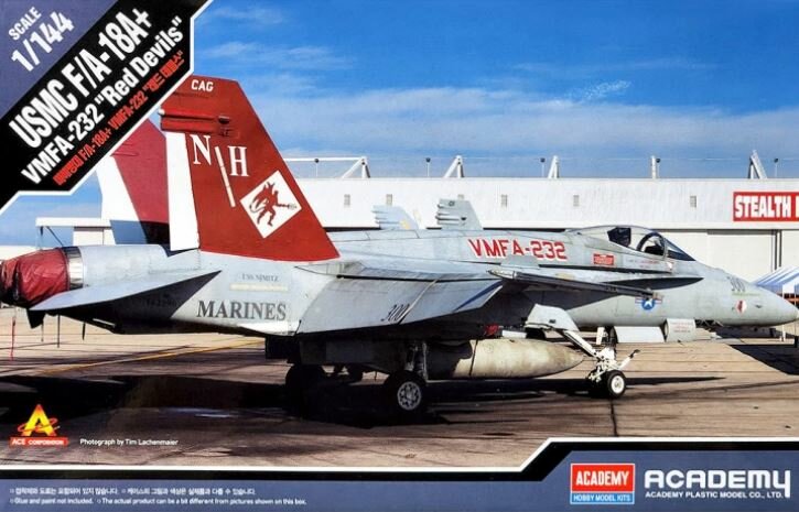 Сборная модель "Авиация USMC F/A-18A+ VMFA-232 "Red Devils" (1:144), артикул 12627