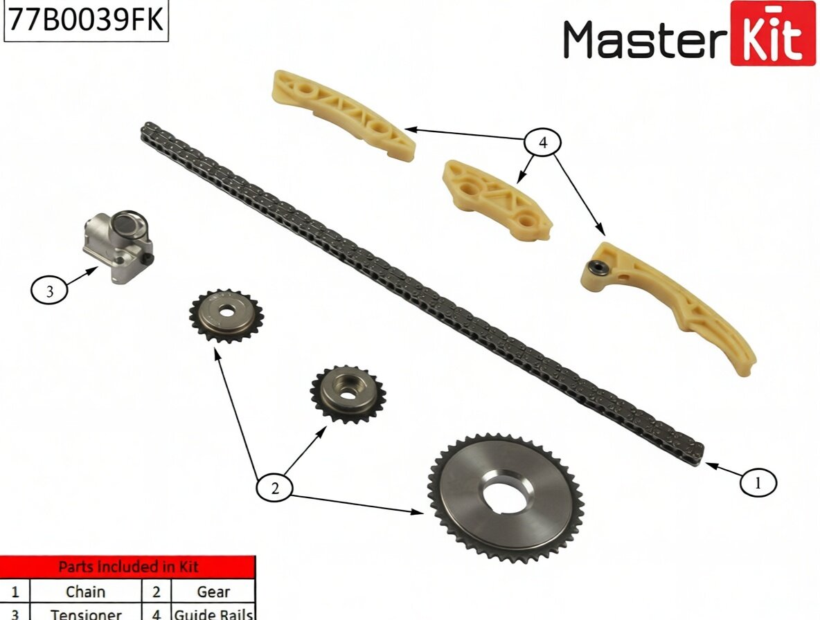 Комплект цепи ГРМ Masterkit 77B0039FK