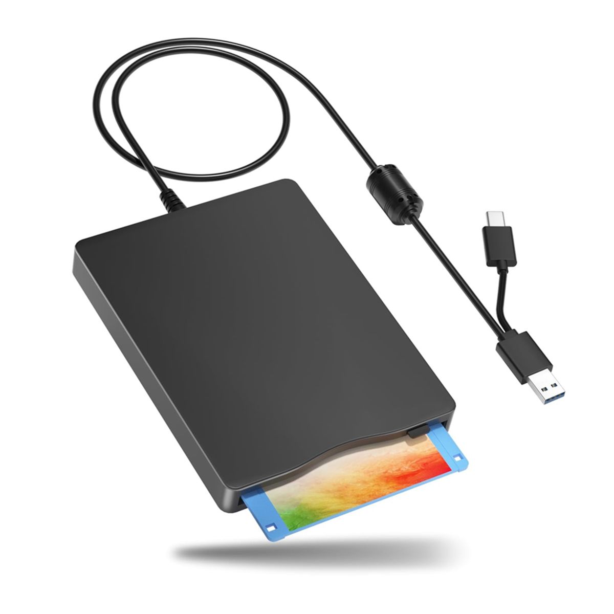 Внешний флоппи-дисковод 3,5 дюйма с разъёмом USB Type-C для чтения и записи дискет