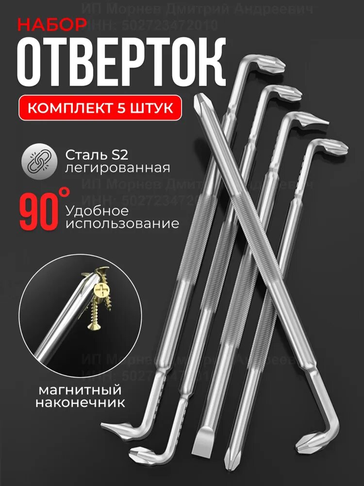 Набор отверток угловые 90 градусов с магнитным наконечником