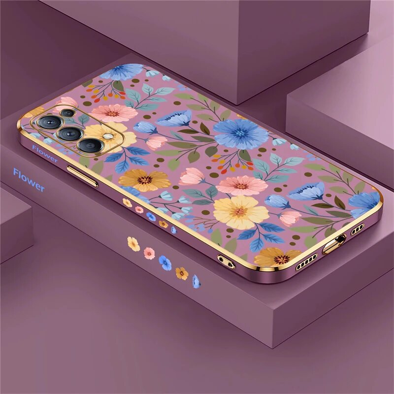 Силиконовый чехол с цветами для OPPO Reno 5 Lite 2F 3 4 6 Pro Plus 7Z 8T 10, Purple-171, Reno 7 4G