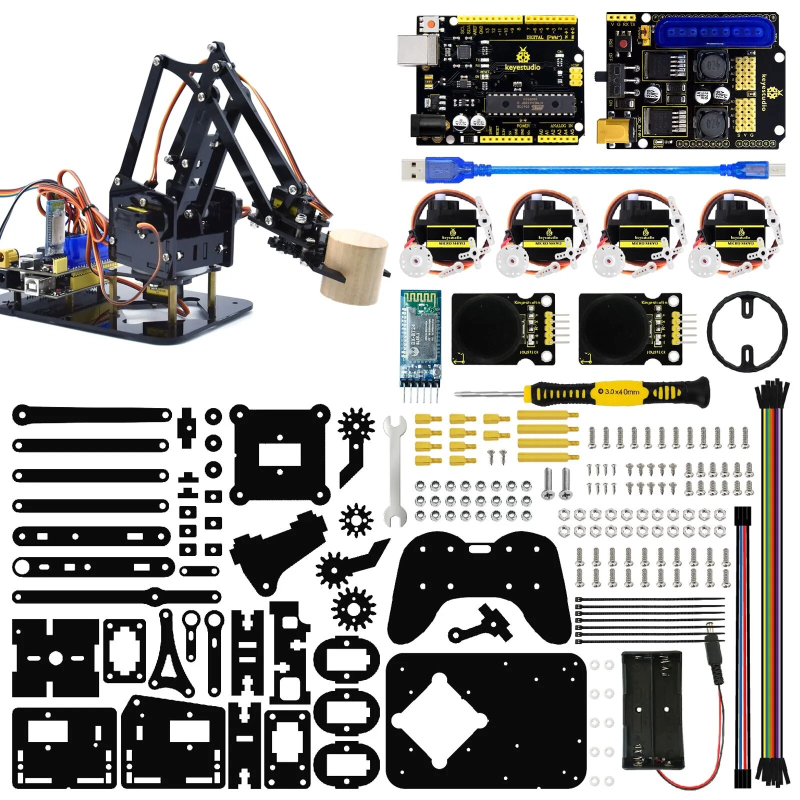 Keyestudio 4DOF Robot Arm Kit для Arduino DIY Robot STEM программирования