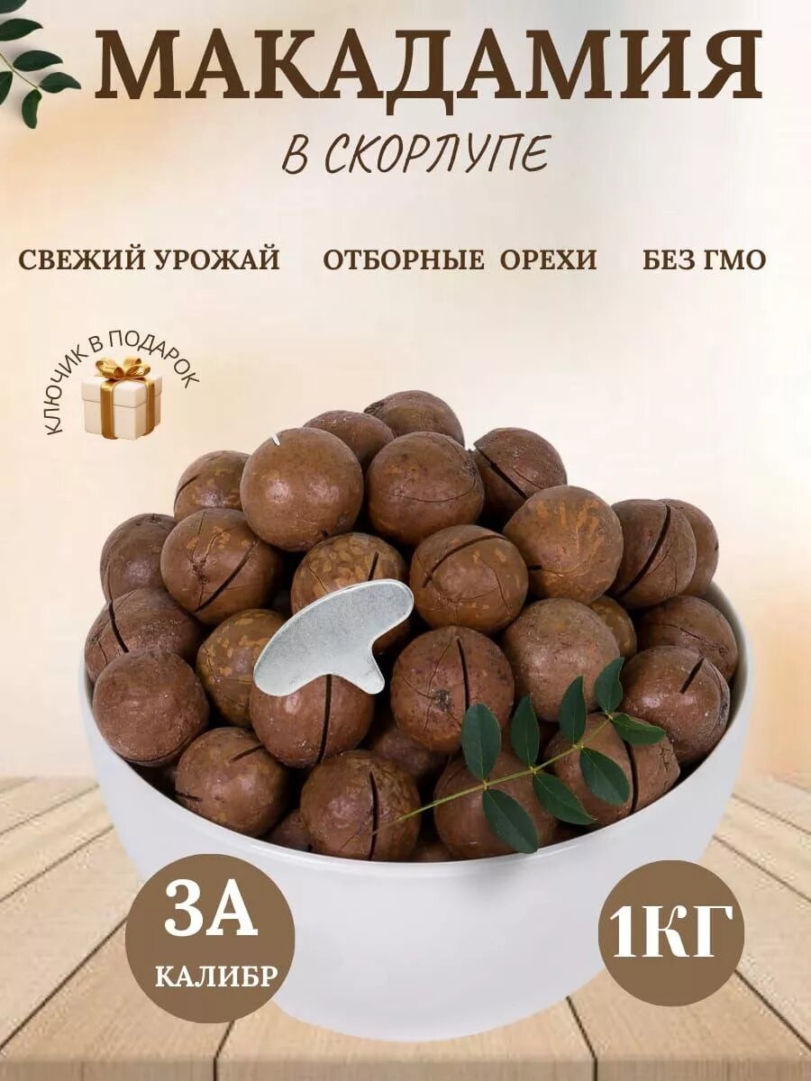 Орехи макадамия в скорлупе 1000гр