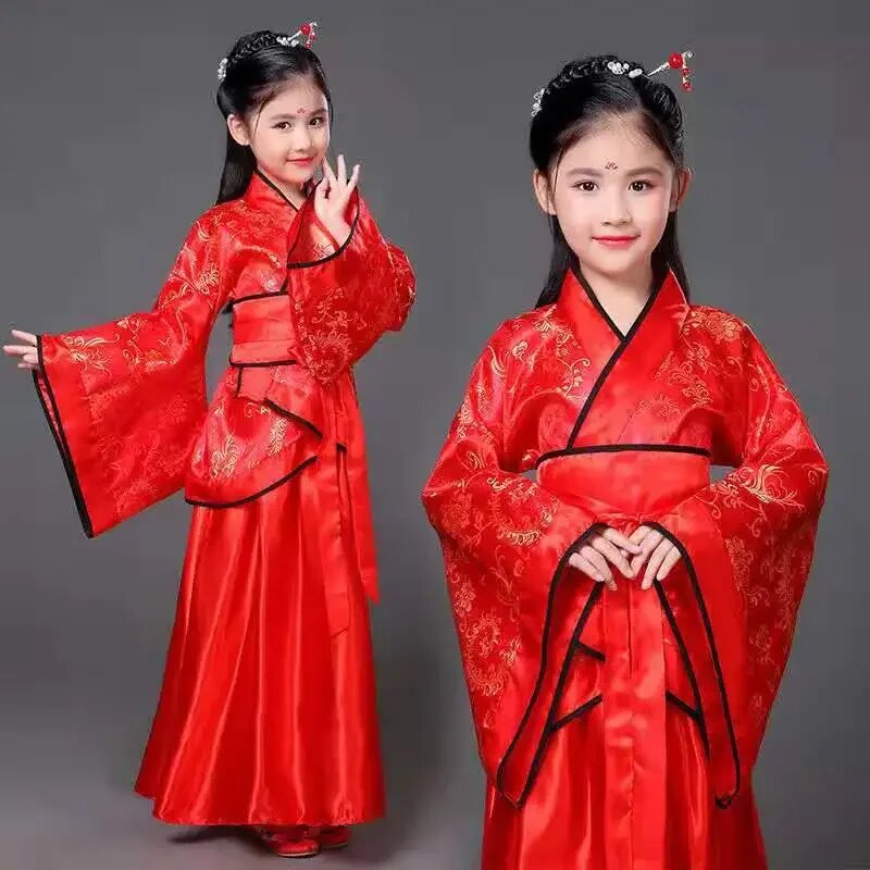 Детский костюм для косплея Hanfu, традиционное китайское платье для девочек