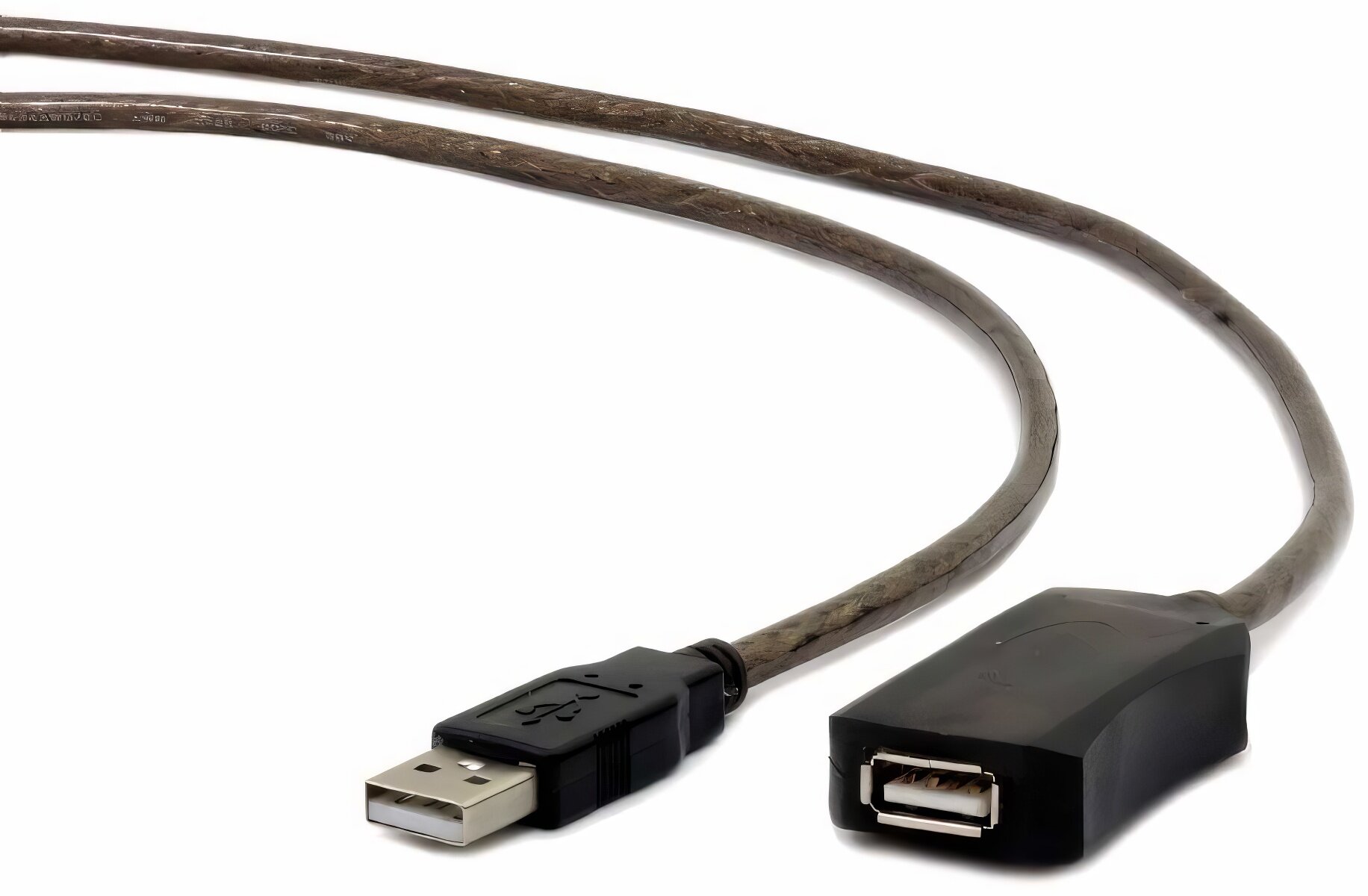 Кабель-удлинитель Cablexpert USB2.0 активный, AM/AF, медь, двойн. экран, 15м, полупрозрач, пакет UAE-01-15M