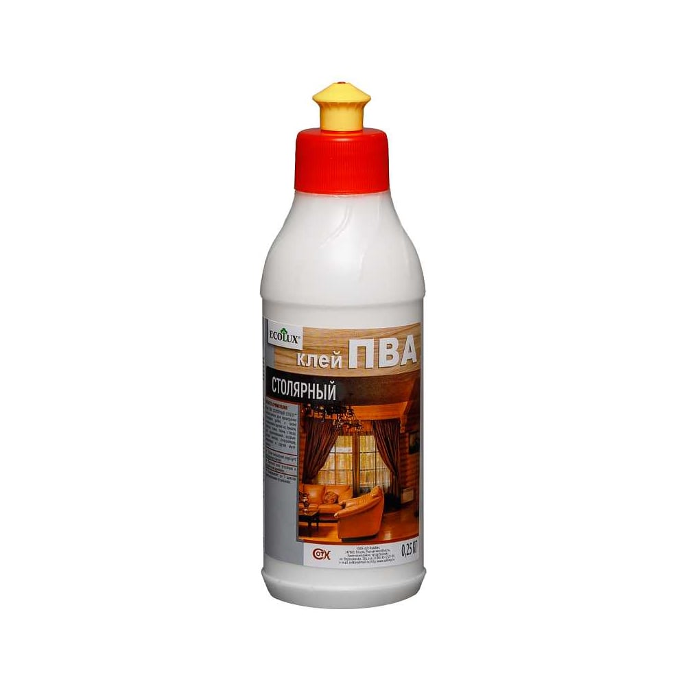 Клей ПВА столярный Ecolux 0,25 кг 4607133684761
