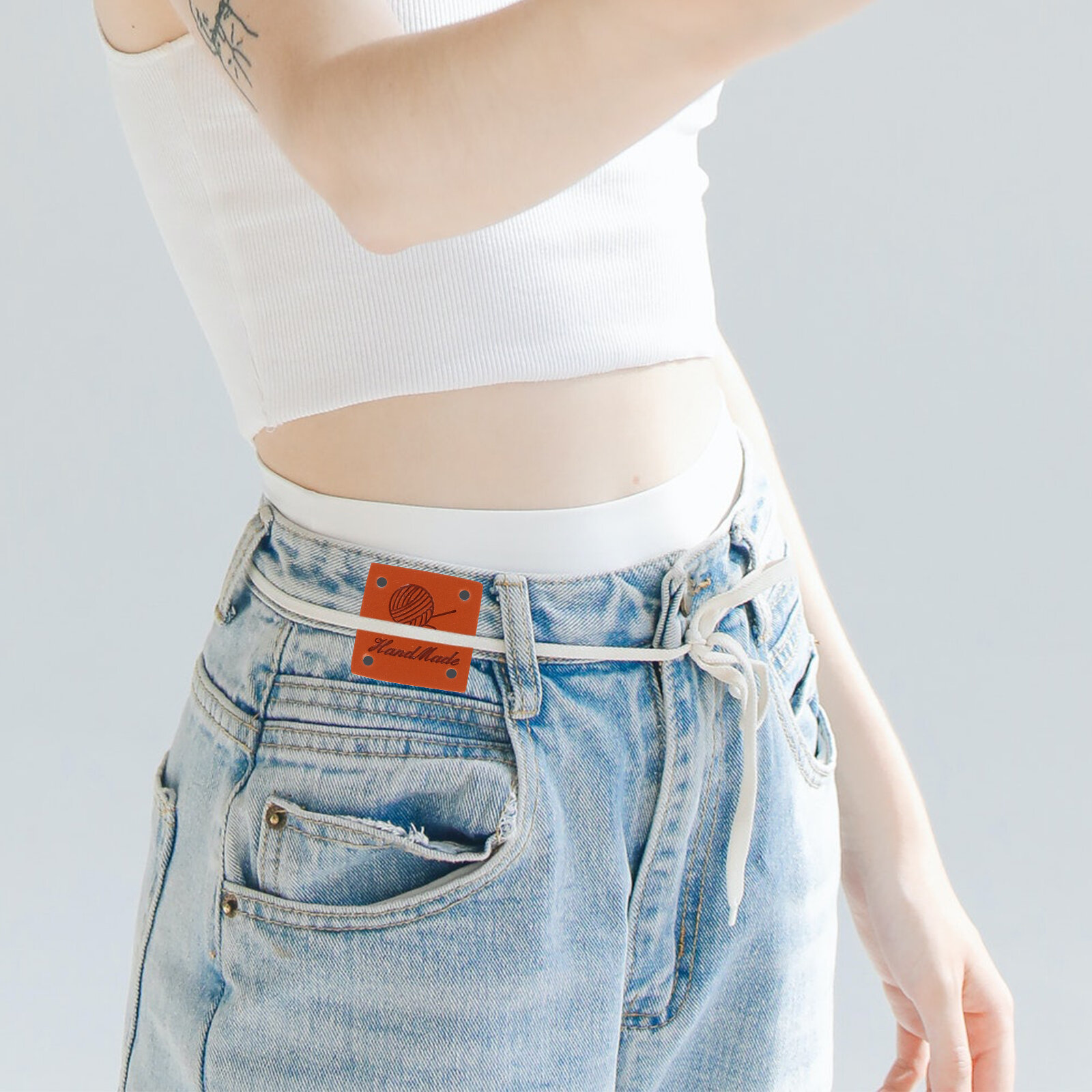 80 Штук Diy Метки Из Кожи Для Одежды Оформление Меток Для Одежды Аксессуары Для Одежды 5X2.5Cm