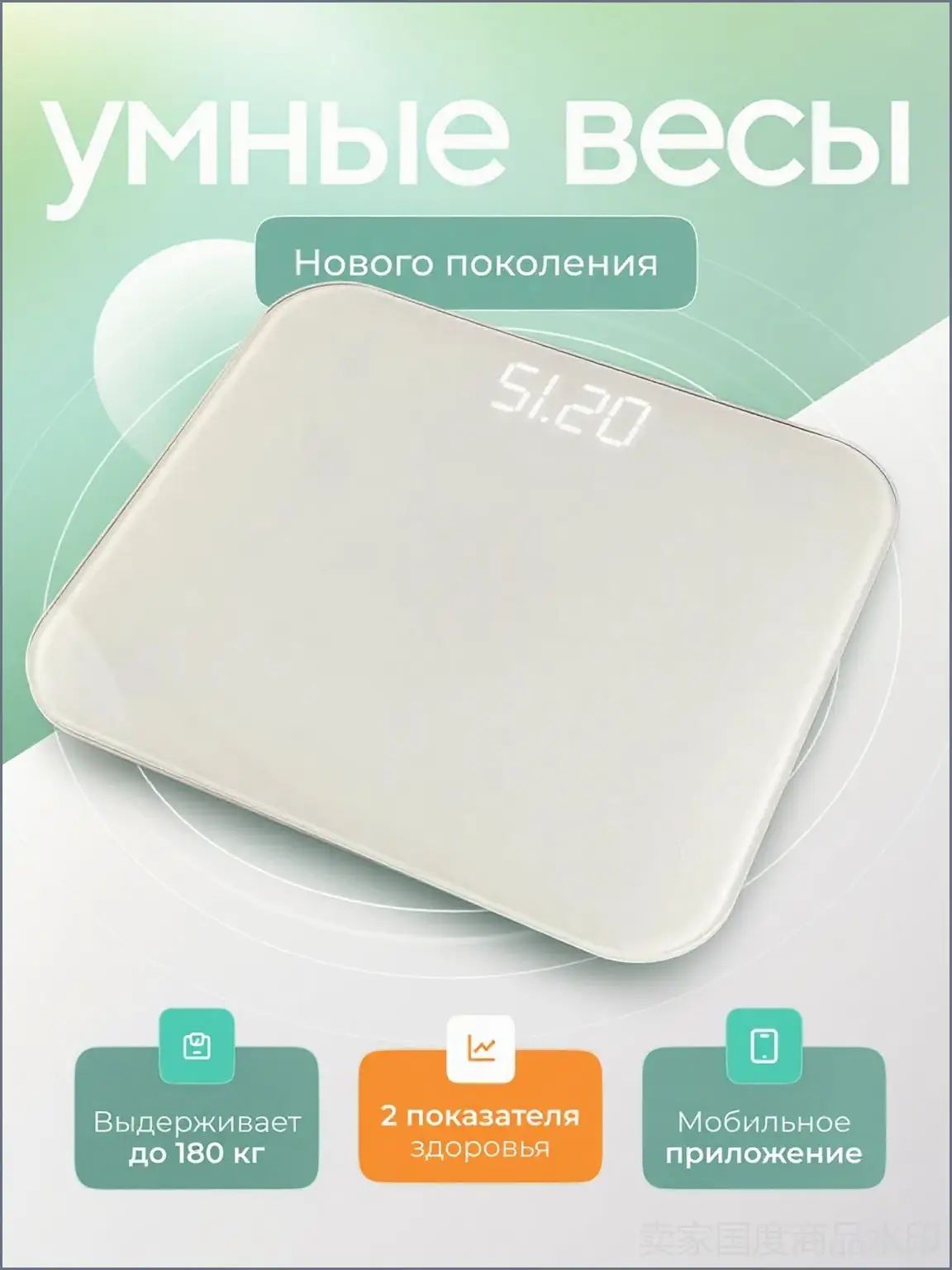 Напольные весы Smart Outdoor Scales with a weight app, нагрузка 180 кг, точность 5 г
