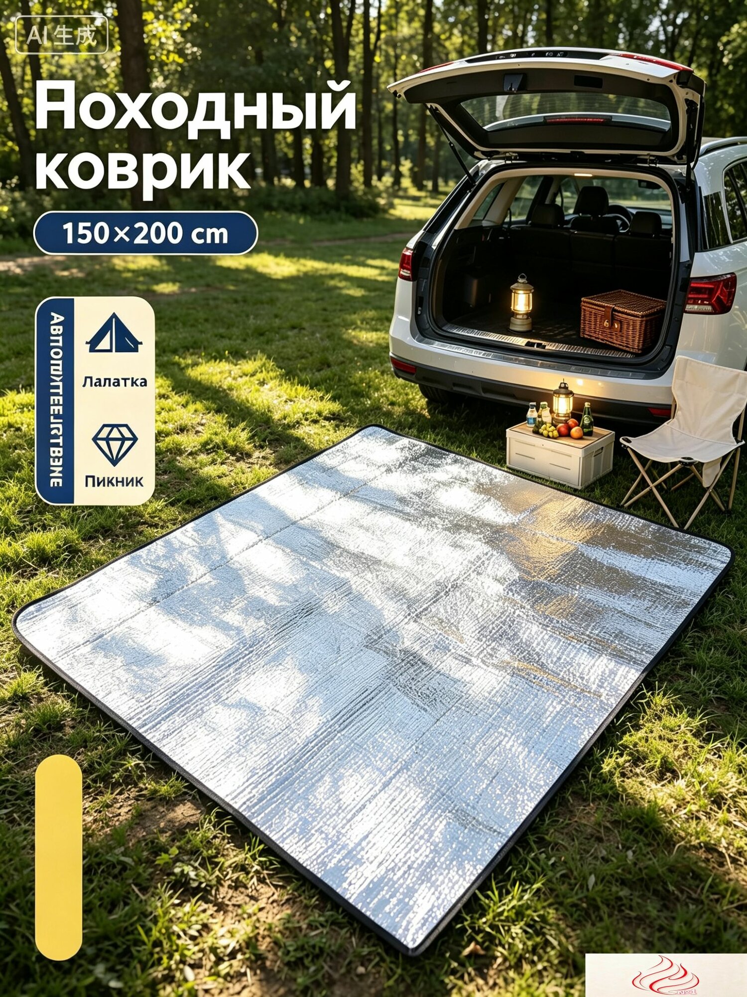 Спальный коврик 150*200 водонепроницаемый, влагостойкий, легкий и износостойкий