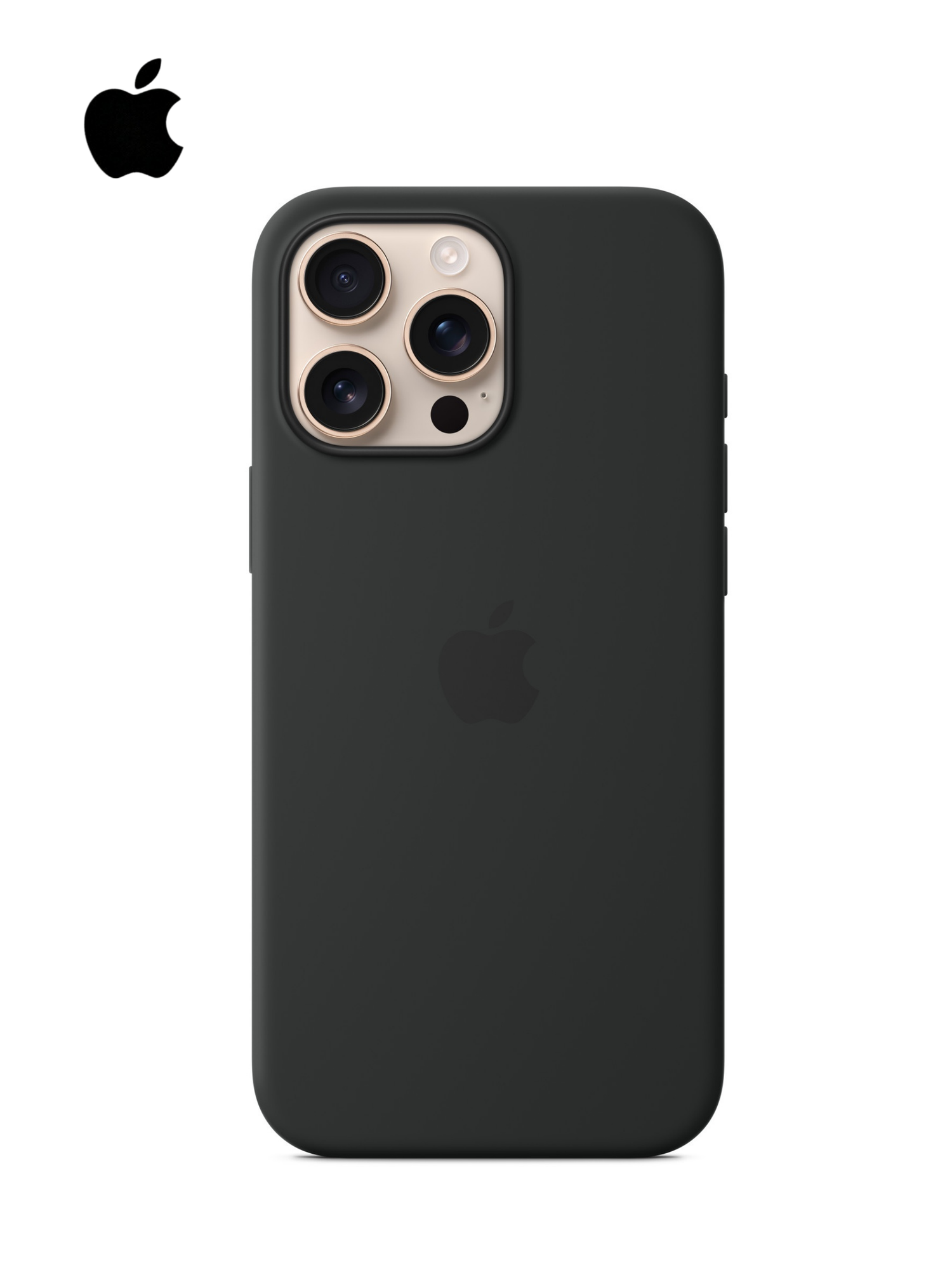 Силиконовый защитный чехол MagSafe для Apple iPhone 16 Pro-черный
