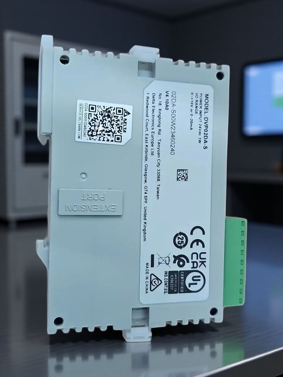 DVP02DA-S - Модуль аналогового вывода: 2AO, 12bit, 24V DC , with RS485, SLIM