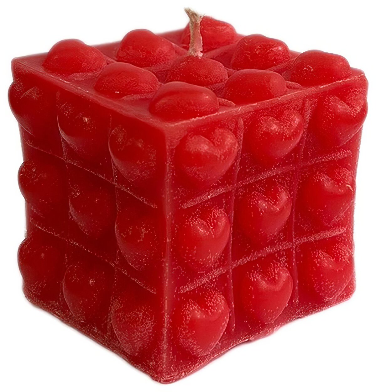 CANDLEMINT Декоративная свеча Куб из сердец 6х6х5.7 см 155 г С8КС-1