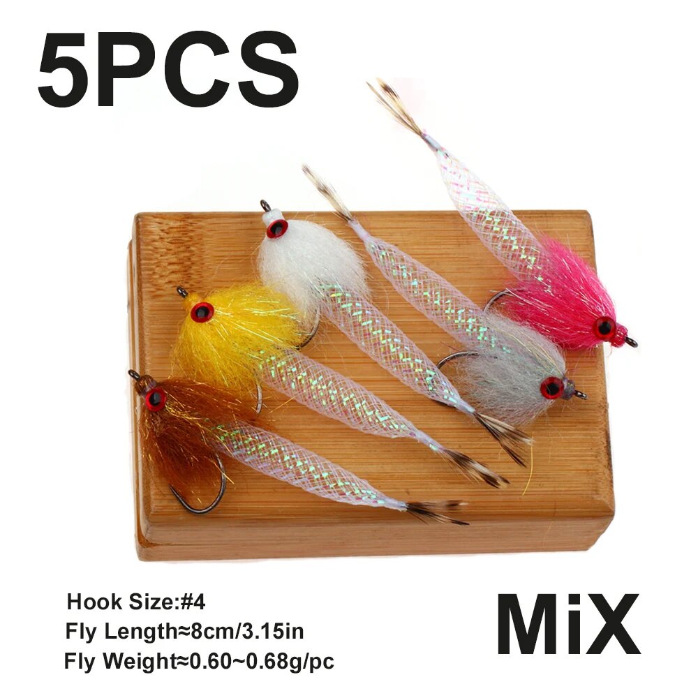 Vtwins Мягкие мушки для рыбалки 4/5 шт Mix 5PCS